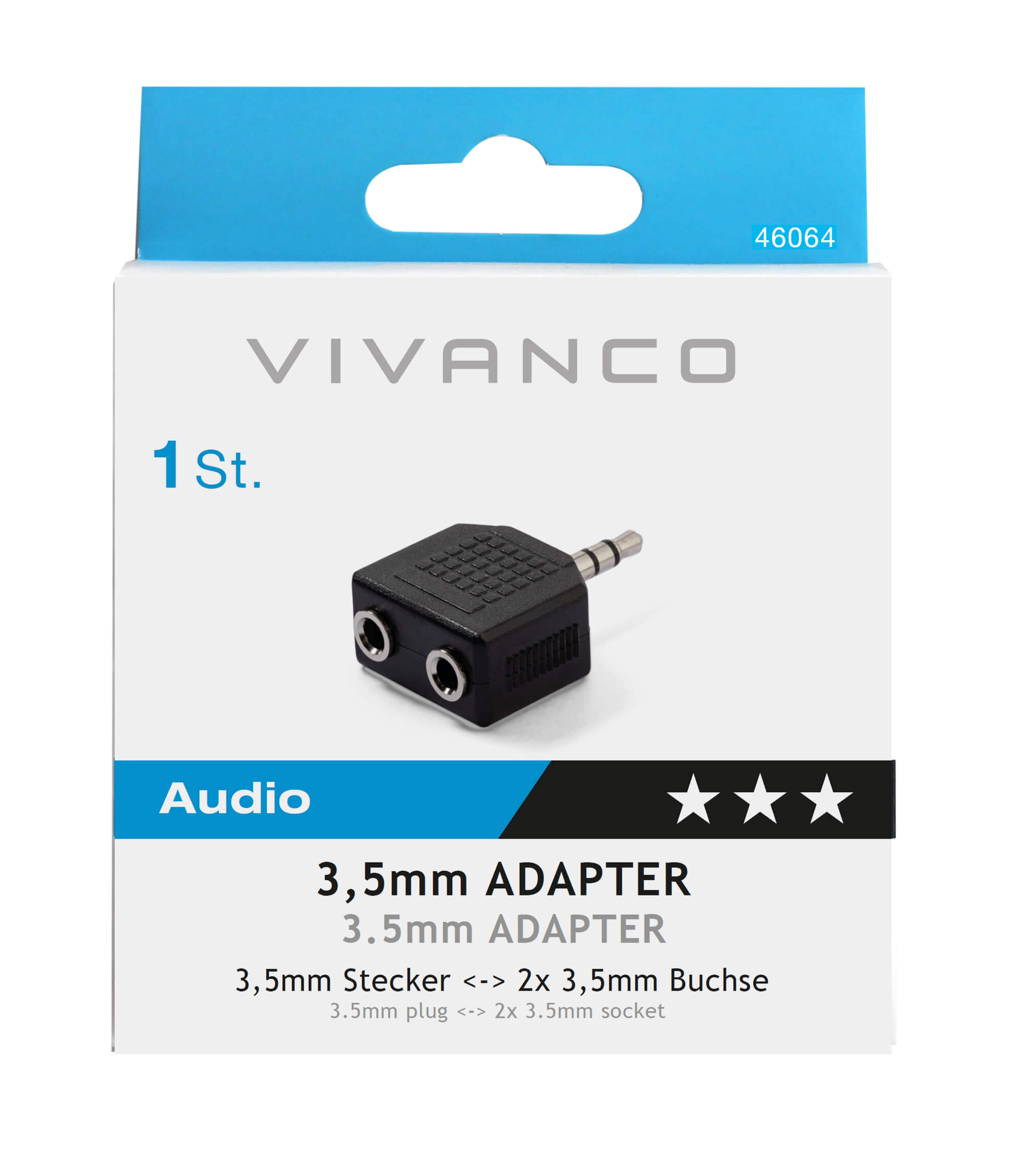 Y adapter 3.5mm, stereo - Vivanco